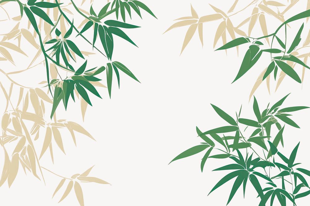 Bamboo tree illustration leaves leaf | Free Vector - rawpixel