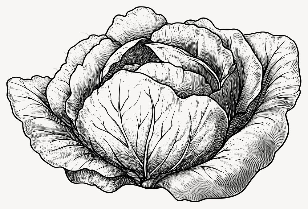 Vegetables art cabbage drawing vector | Free Vector - rawpixel