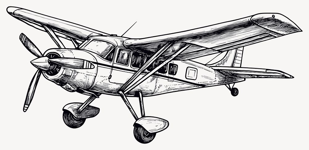 Airplane art aircraft drawing vector | Free Vector - rawpixel