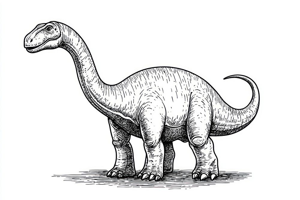 Brachiosaurus dinosaur drawing animal sketch. | Free Photo Illustration ...