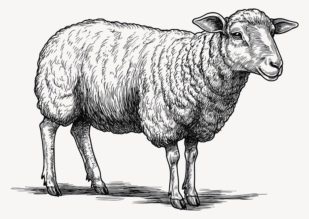 Sheep art livestock drawing vector | Free Vector - rawpixel
