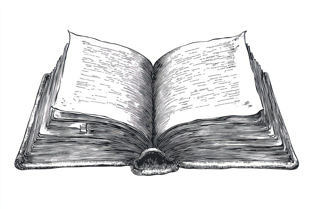 Open book drawing sketch art. | Free Photo Illustration - rawpixel
