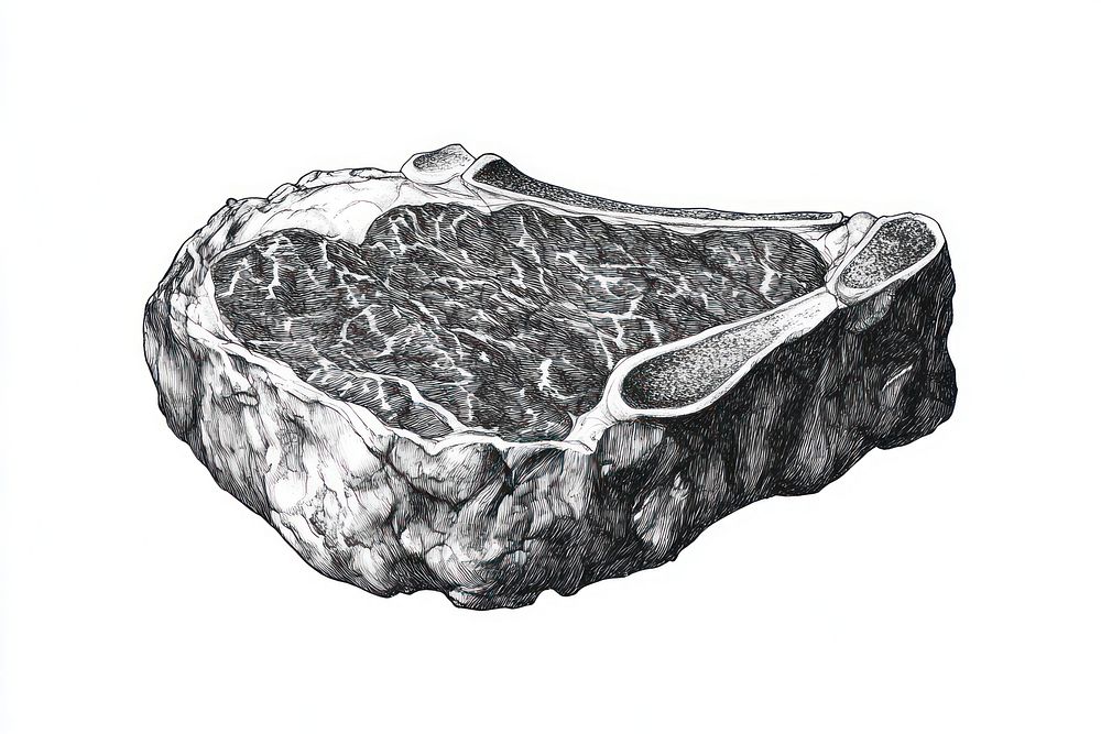 Raw beef steak drawing sketch | Free Photo Illustration - rawpixel