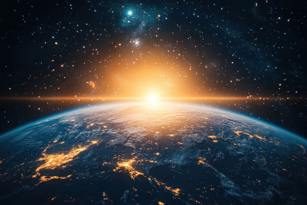 sun rising Earth space earth | Free Photo - rawpixel