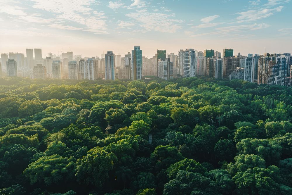 Forest big city landscape nature | Free Photo - rawpixel