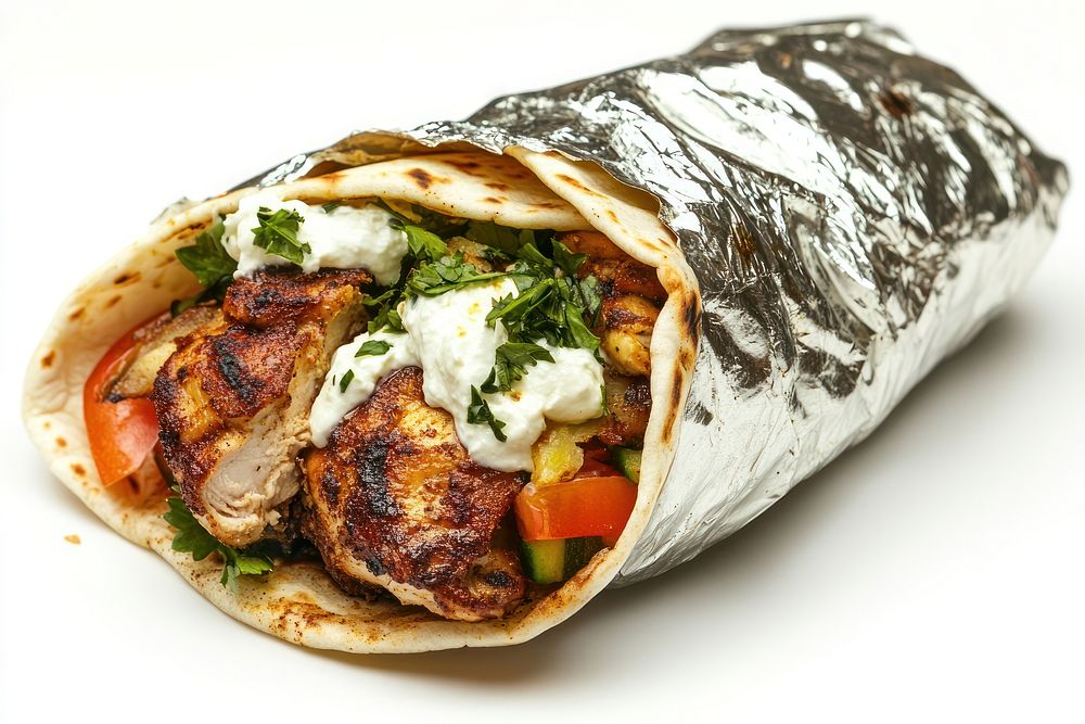 Shawarma-style chicken vegetables food wrap. | Free Photo - rawpixel