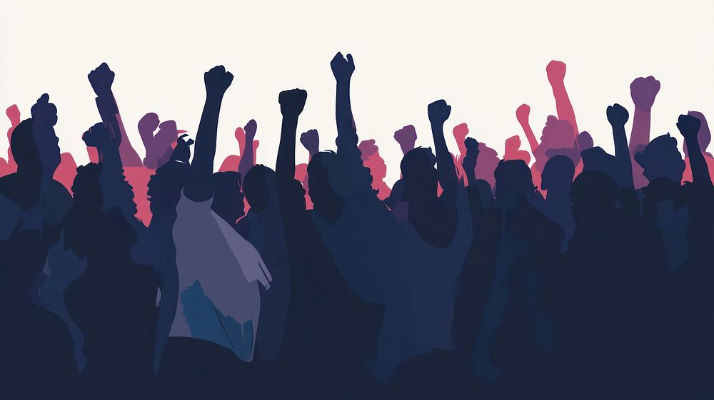 Silhouette cheering crowd illustration celebrating | Free Photo ...