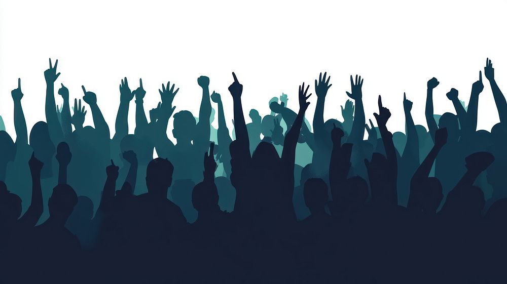 Silhouette cheering crowd illustration audience. | Free Photo ...