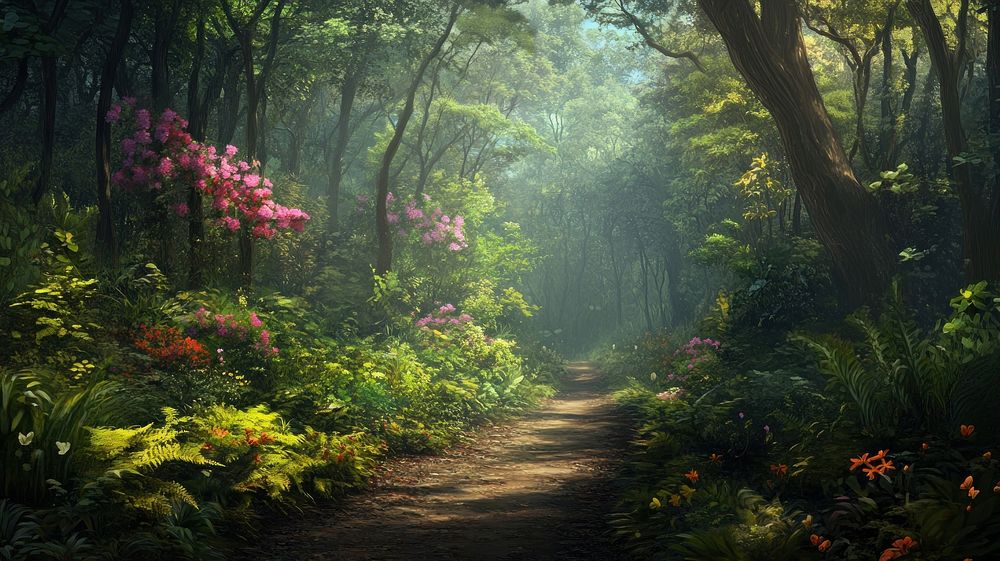 Wallpaper forest nature trees path. | Free Photo - rawpixel