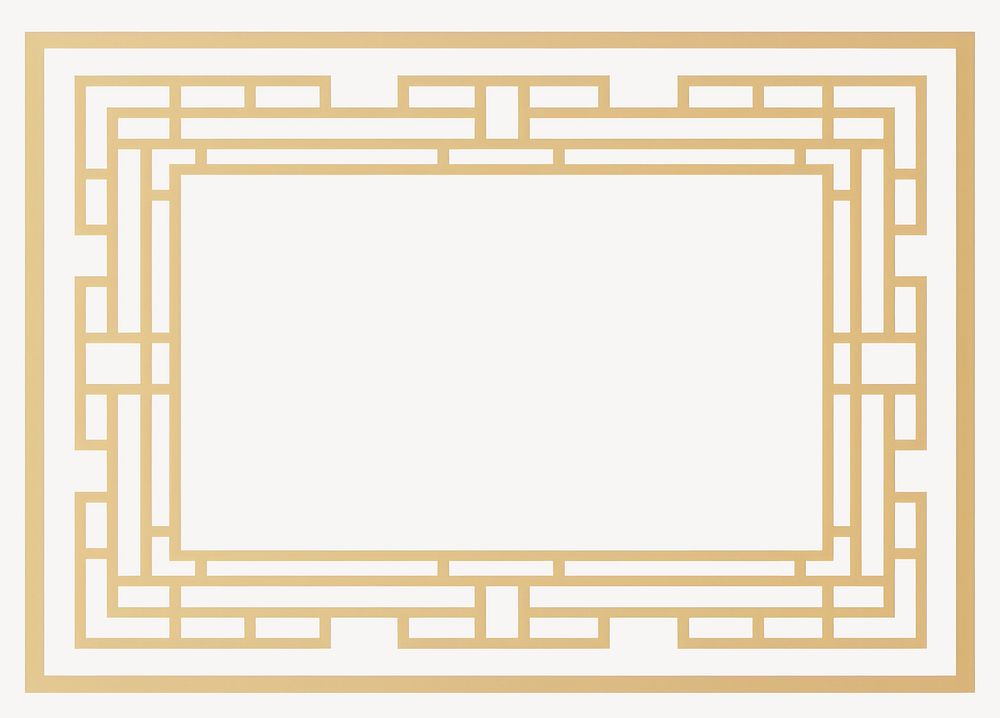 Chinese golden border rectangular design | Free Vector - rawpixel