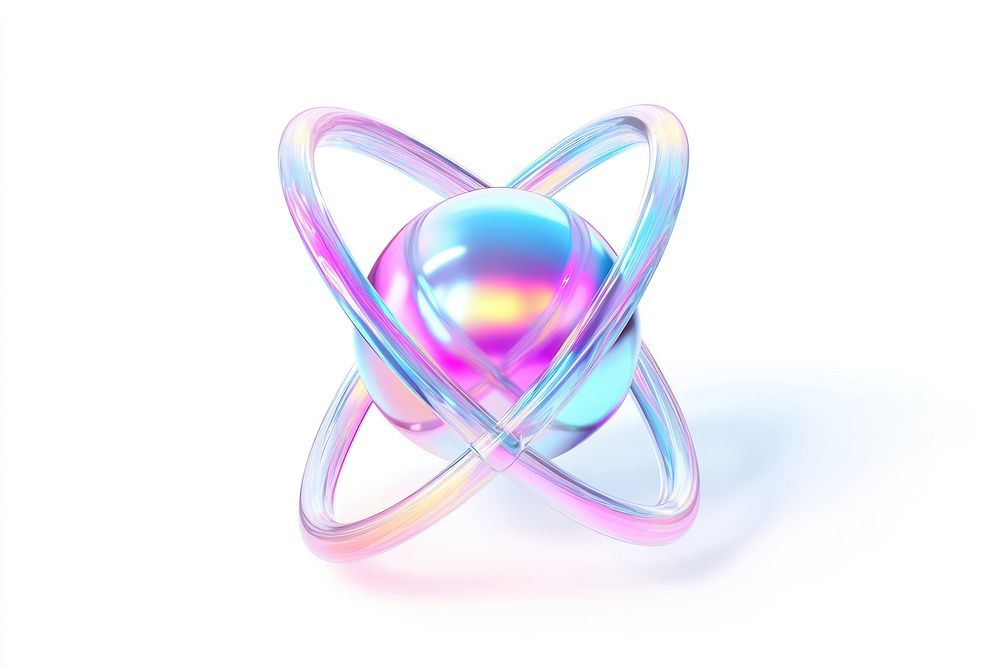 Y2k chrome science atom illustration | Free Photo Illustration - rawpixel