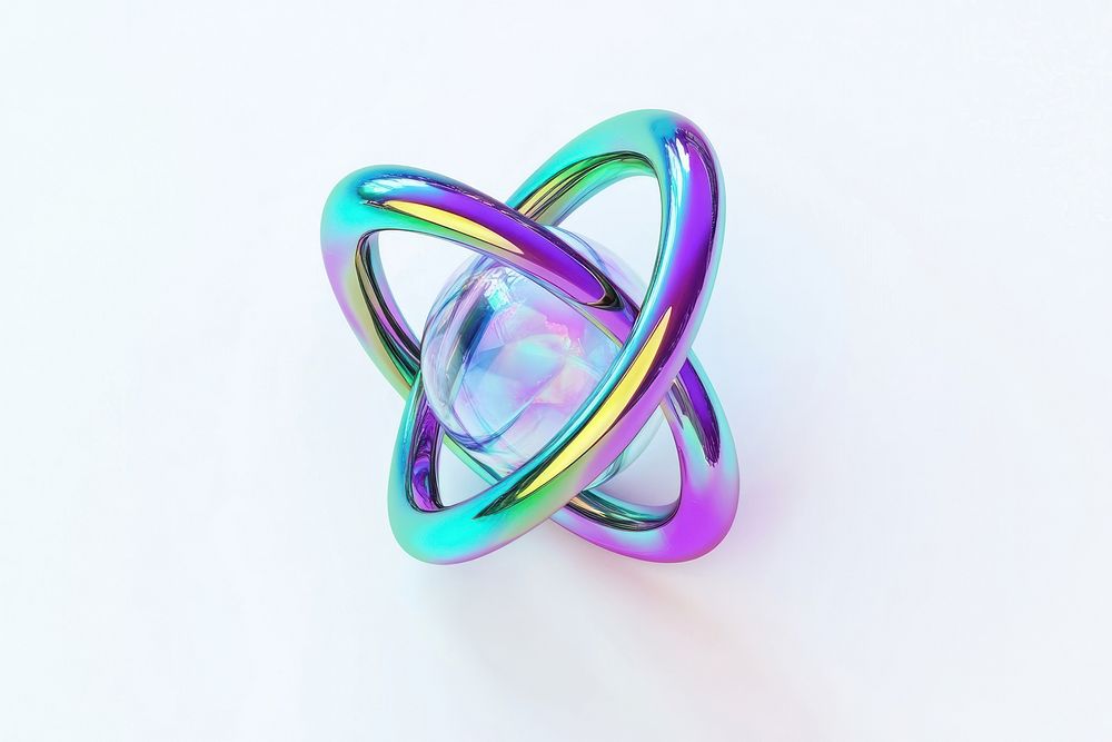 Y2k chrome science atom illustration | Free Photo Illustration - rawpixel