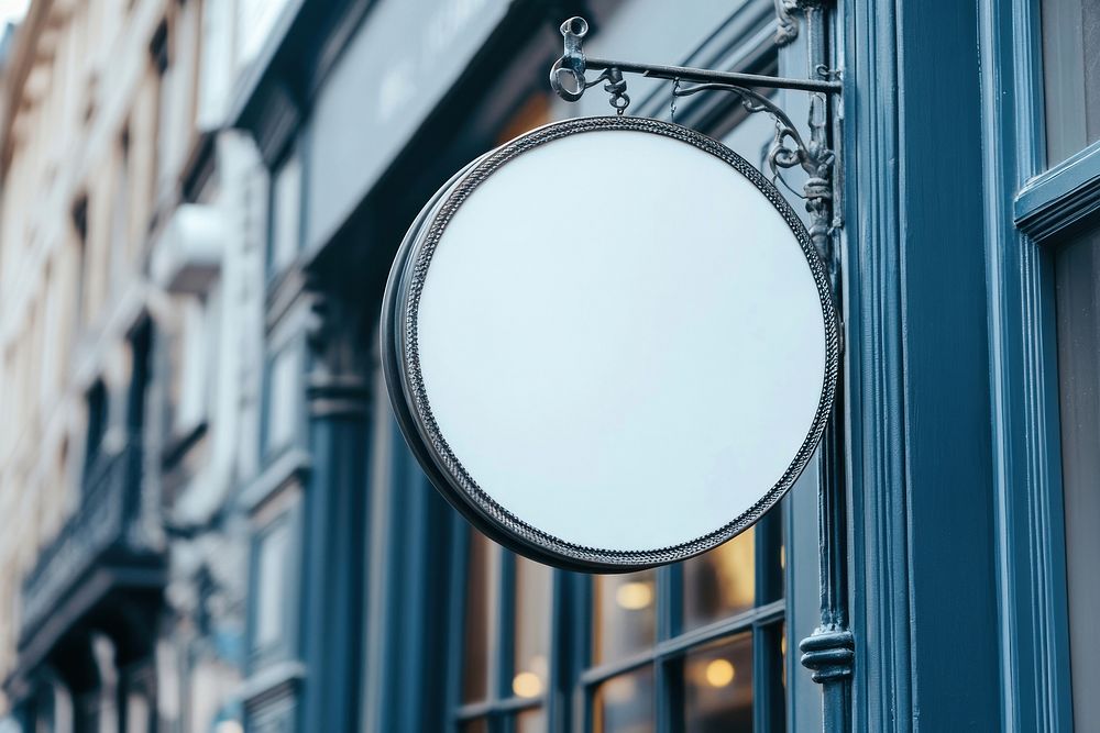 White circular store sign architecture | Free Photo - rawpixel
