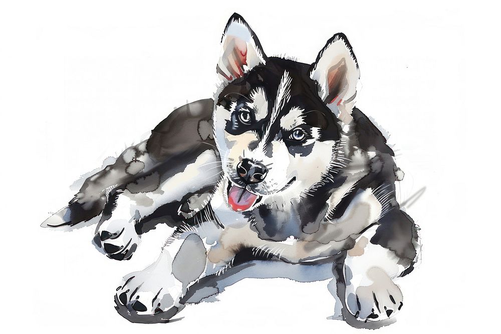 Baby siberian husky character dog | Free Photo Illustration - rawpixel