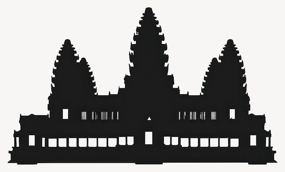 Angkor Wat architecture silhouette angkor | Free Vector - rawpixel