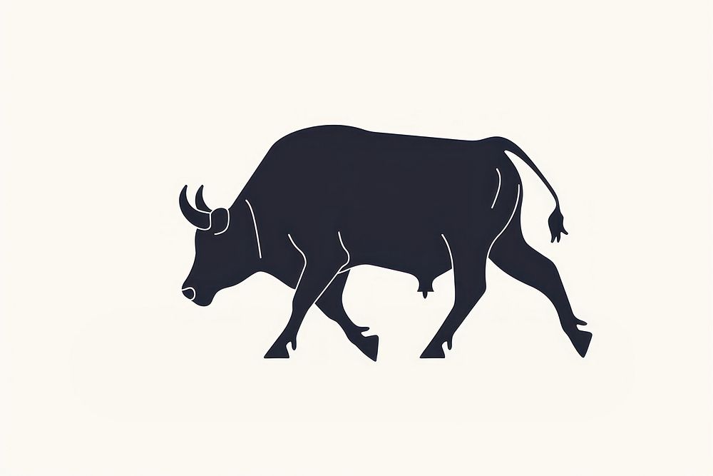 Ox walking silhouette illustration animal | Free Photo Illustration ...