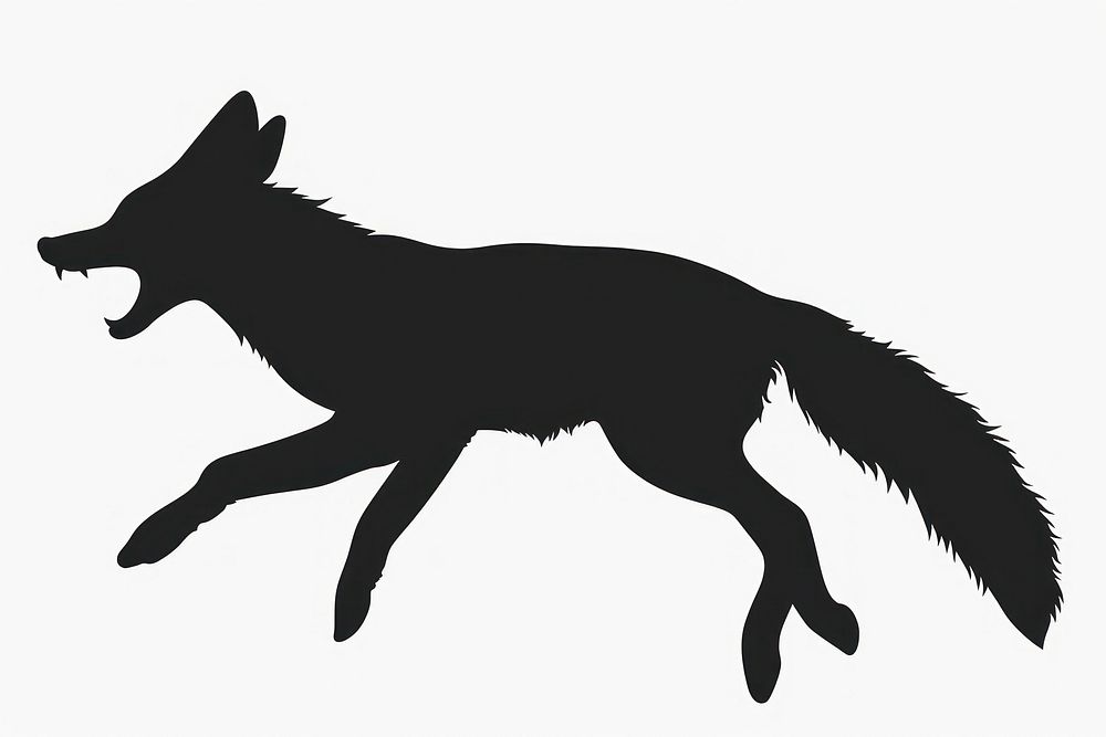 Fox roaring jumping silhouette illustration | Free Photo Illustration ...