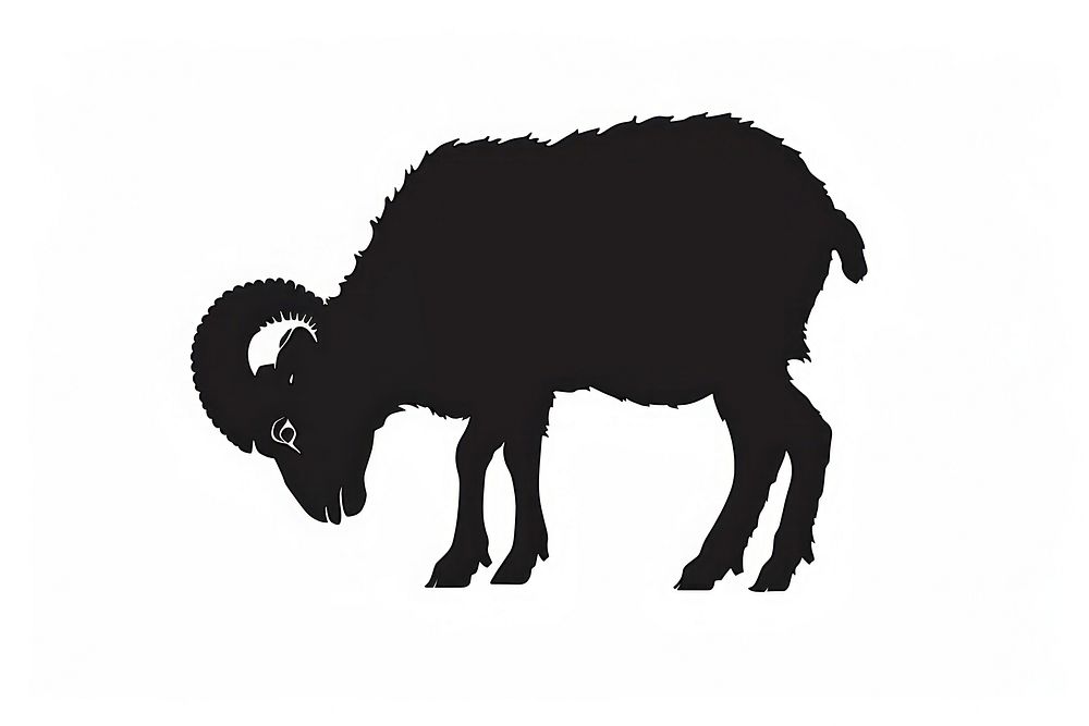 Ram eating silhouette illustration wildlife | Free Photo Illustration ...