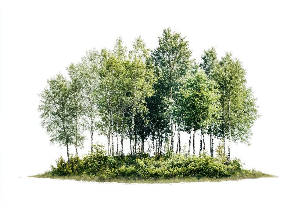 Group different trees vegetation isolated | Free Photo - rawpixel