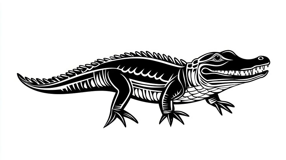 Simple alligator outline icon linear | Free Photo Illustration - rawpixel