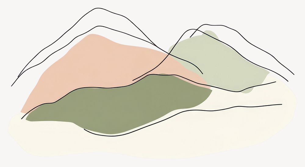 Abstract mountain line art drawing | Free Vector - rawpixel