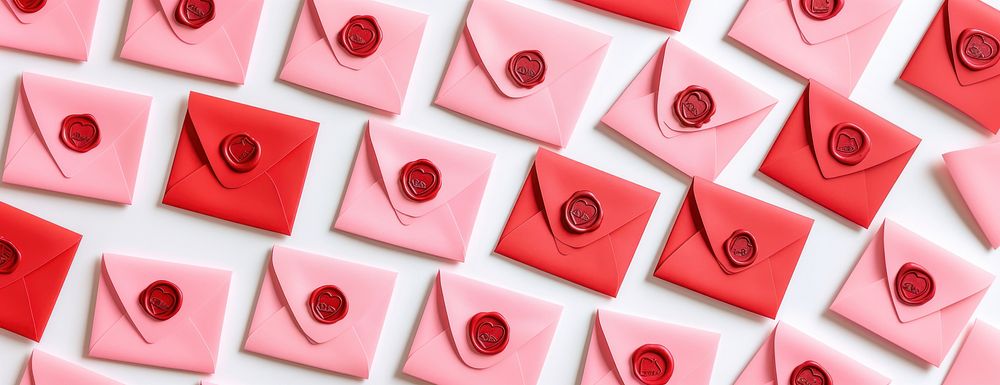 Pink and red envelopes pattern | Free Photo - rawpixel