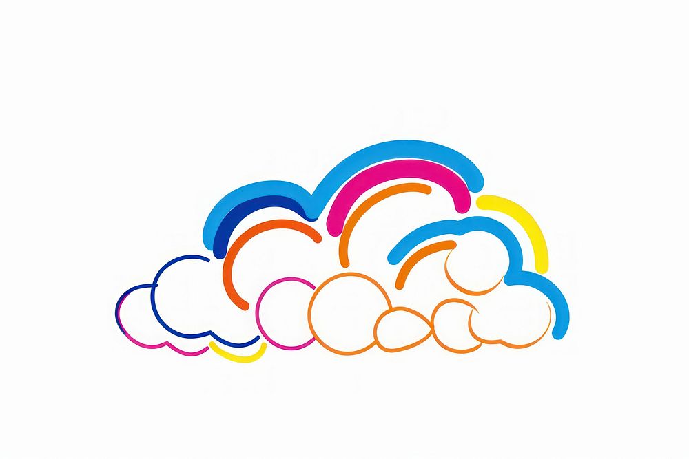 Line drawing cloud colorful design | Free Photo Illustration - rawpixel