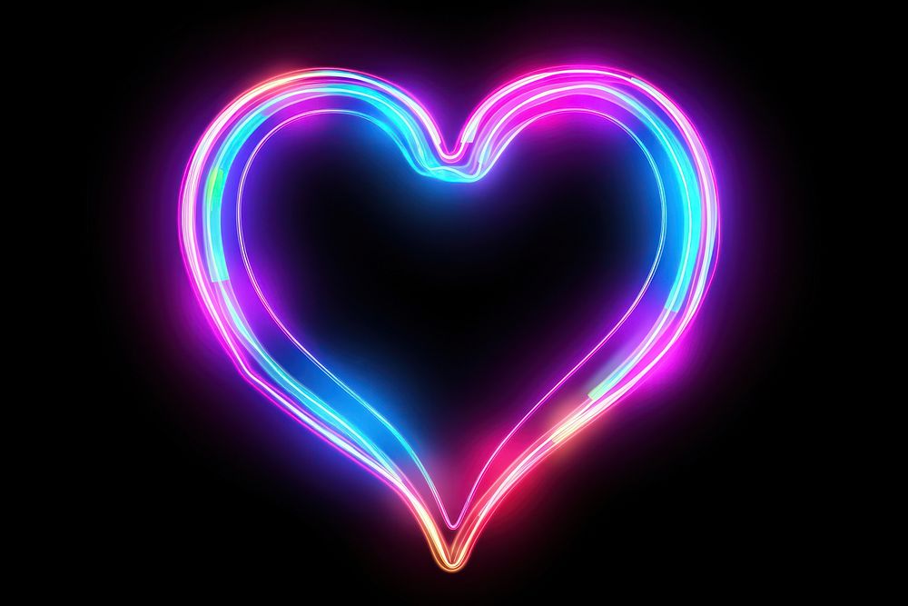 Neon-glowing heart outline neon light | Free Photo - rawpixel