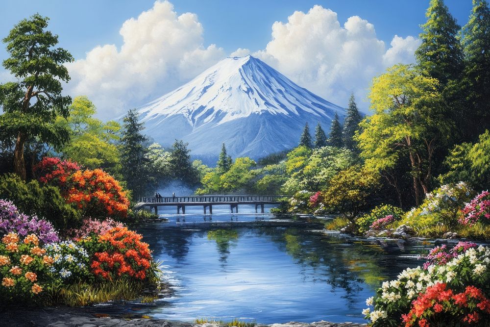 breathtaking Mount Fuji trees landscape | Free Photo - rawpixel