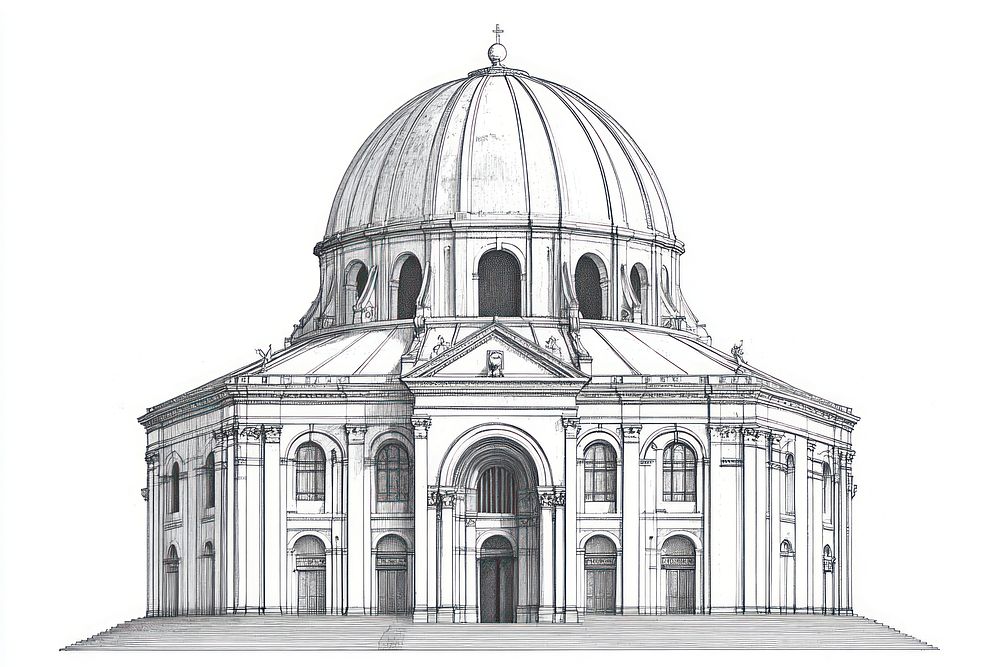 Renaissance city Dome drawing dome | Free Photo Illustration - rawpixel