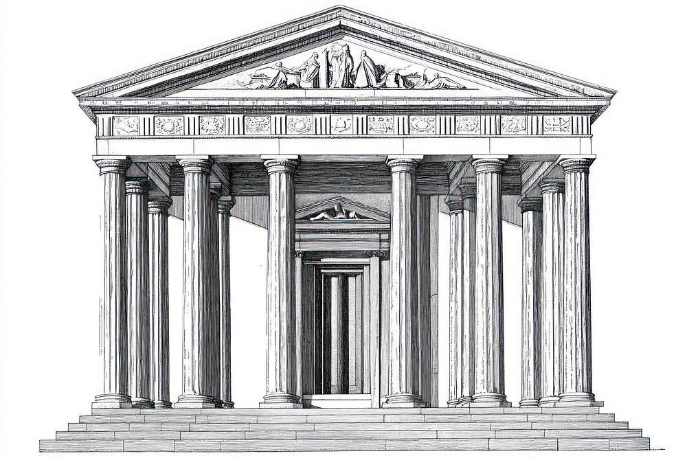 Greek architecture drawing architectural. | Free Photo Illustration ...