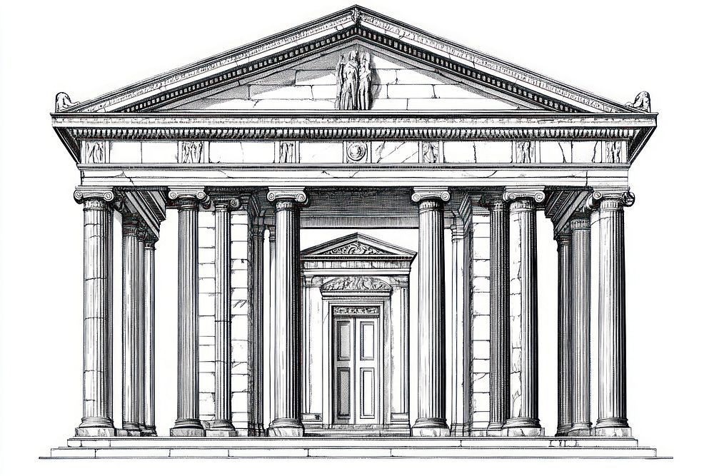 Greek architecture drawing architectural. | Free Photo Illustration ...