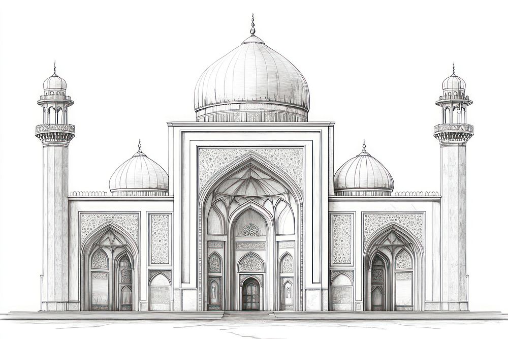 Islamic architecture drawing architectural building. | Free Photo ...