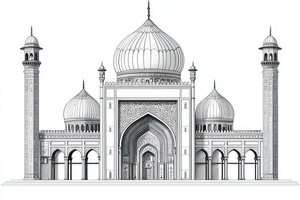 Islamic architecture drawing arches architectural. | Free Photo ...