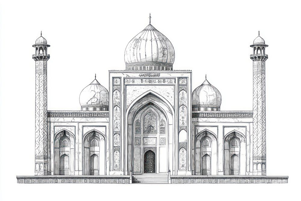 Islamic architecture drawing arches architectural. | Free Photo ...