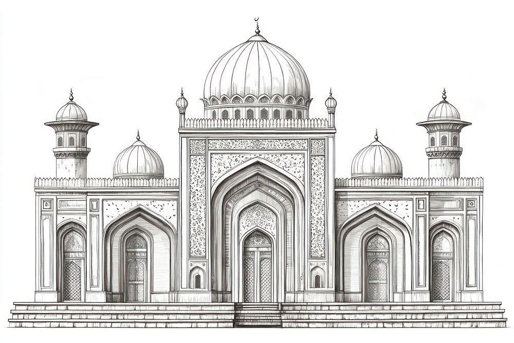 Islamic architecture drawing architectural islamic. | Free Photo ...