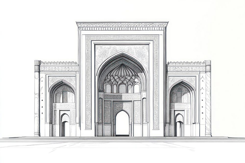 Islamic architecture drawing architectural islamic. | Free Photo ...