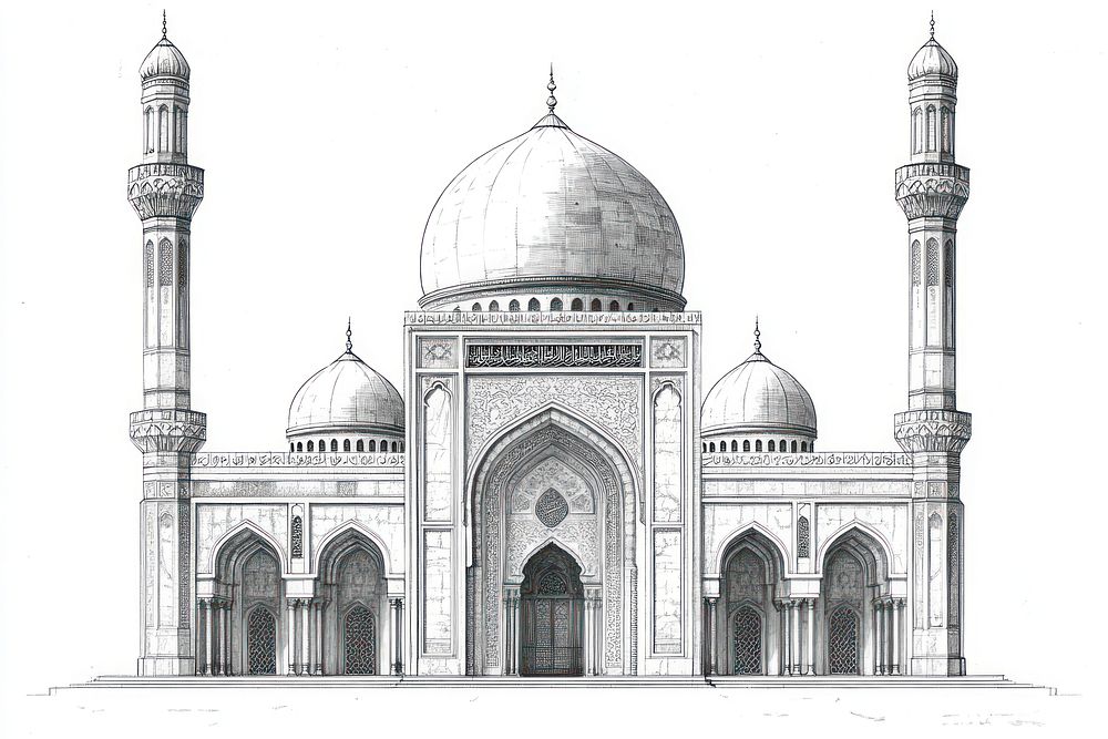 Islamic architecture drawing art architectural. | Free Photo ...