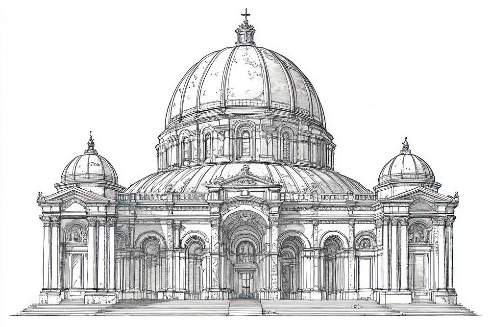 Massive City dome drawing architectural | Free Photo Illustration ...