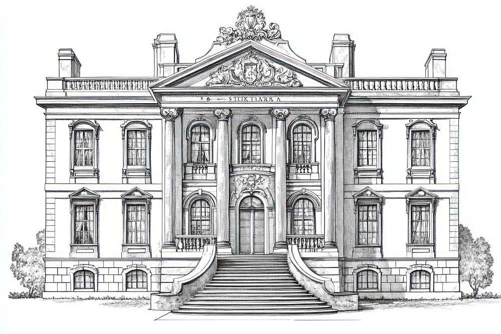 Palace drawing architectural architecture. | Free Photo Illustration ...
