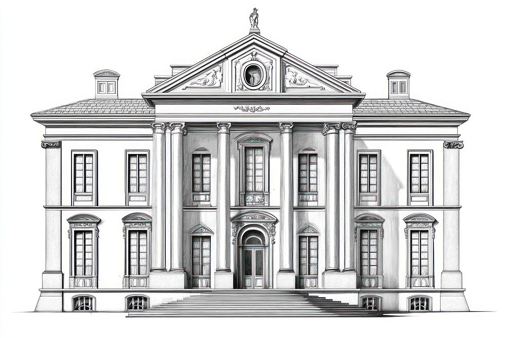 Palace drawing architectural architecture. | Free Photo Illustration ...