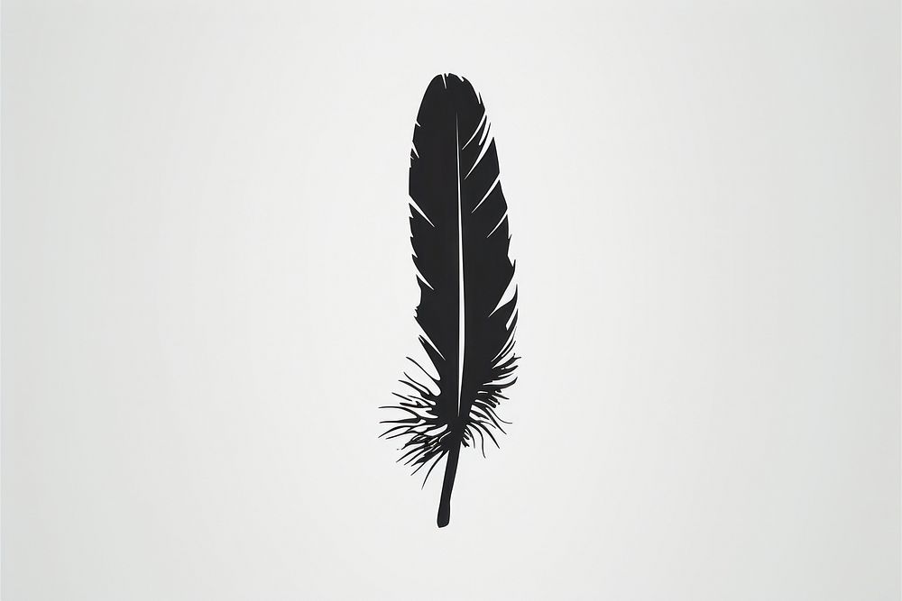Broken feather silhouette simple black. | Free Photo Illustration ...