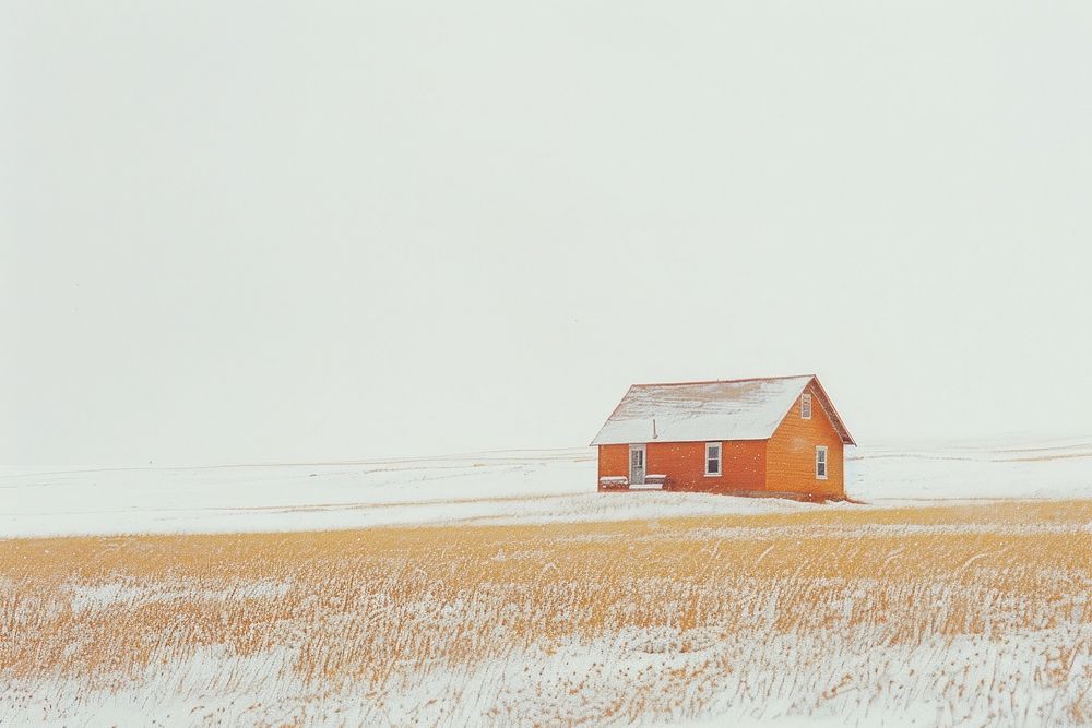 Winter house landscape isolated rural. | Free Photo - rawpixel