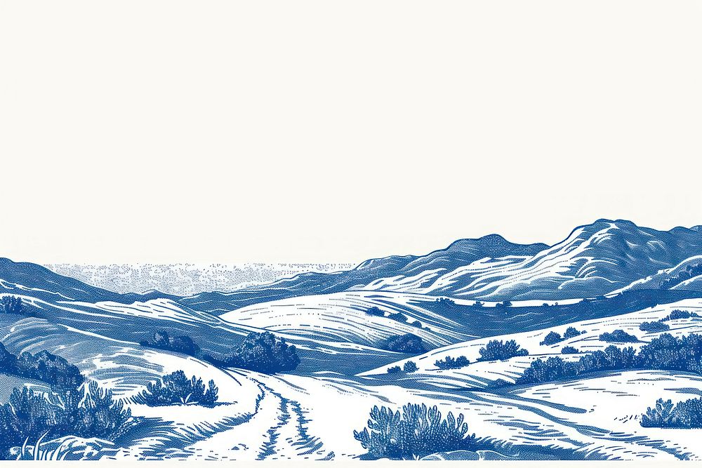 Hand drawn land landscape mountains | Free Photo Illustration - rawpixel