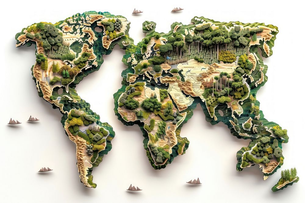 World map nature illustration geographical. | Free Photo Illustration ...