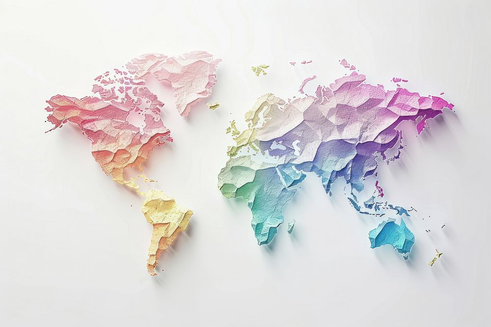 World map illustration art geographic | Free Photo Illustration - rawpixel