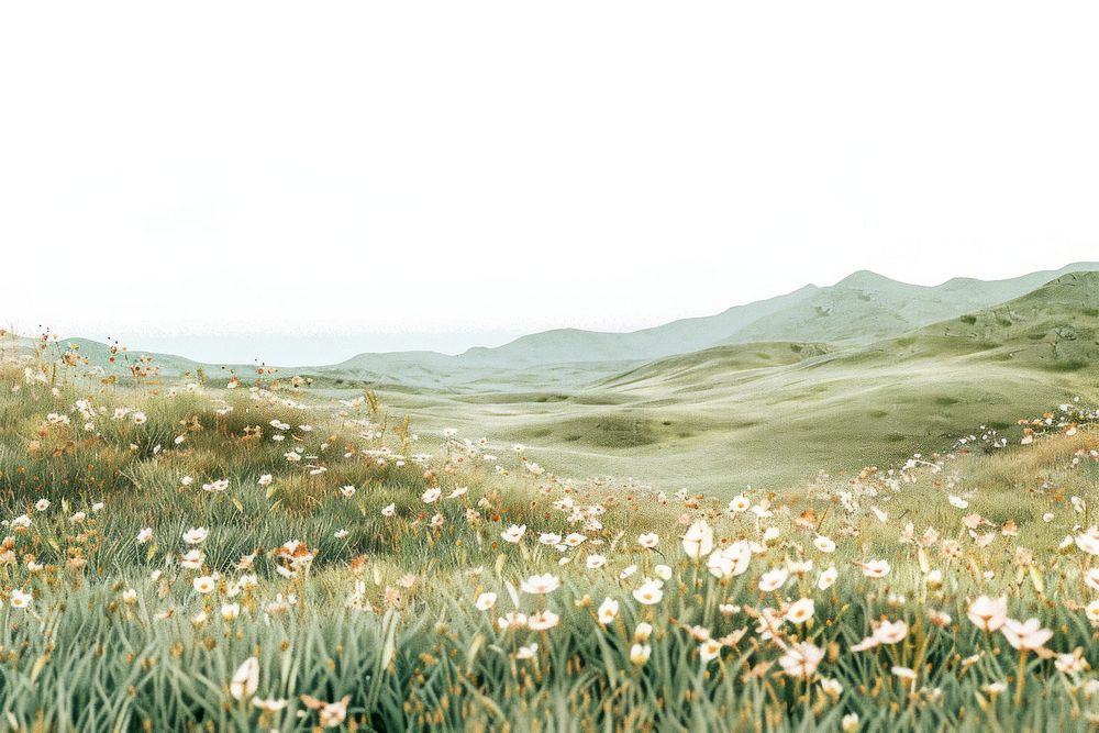 Spring flower hills landscape outdoors | Free Photo - rawpixel