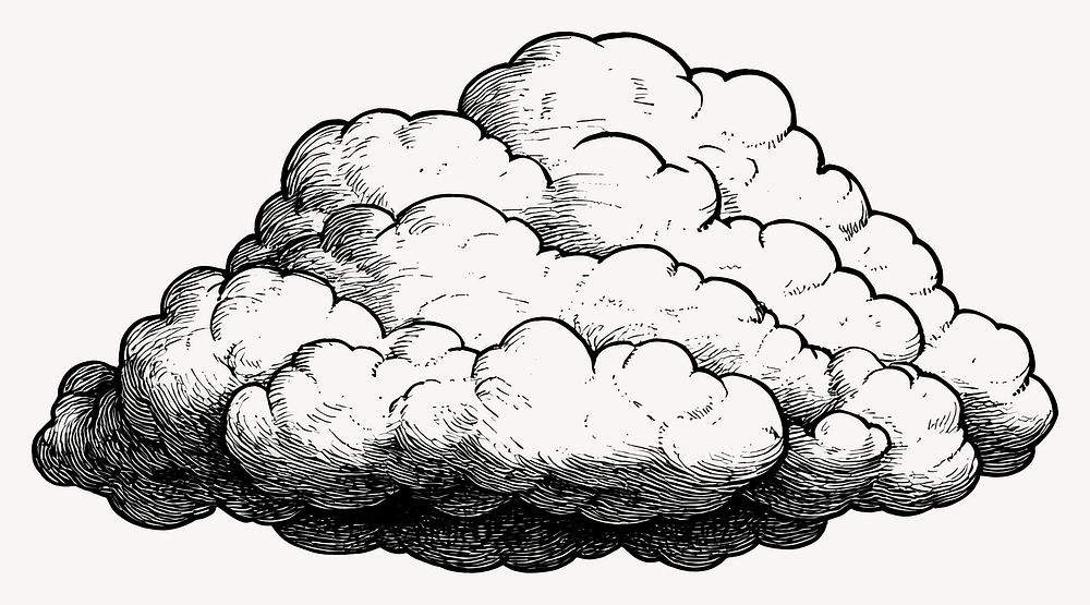 Cloud art drawing sketch vector | Free Vector - rawpixel