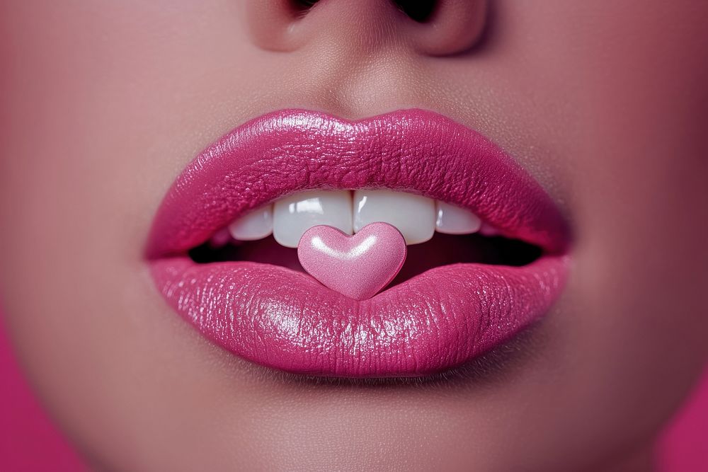 Pink lips bottom lip open | Free Photo - rawpixel