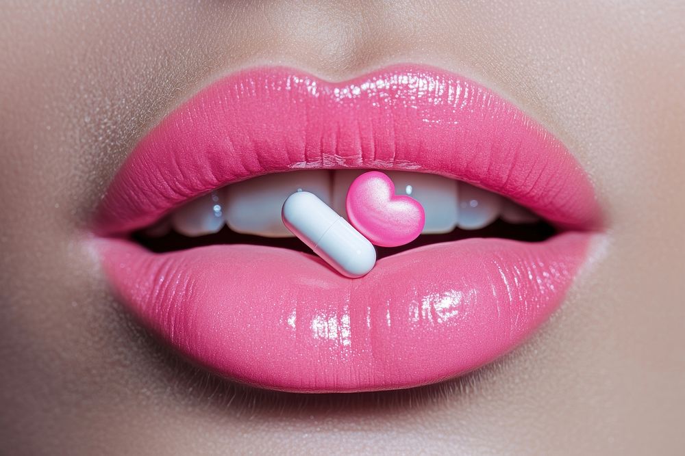 Pink lips bottom lip open | Free Photo - rawpixel